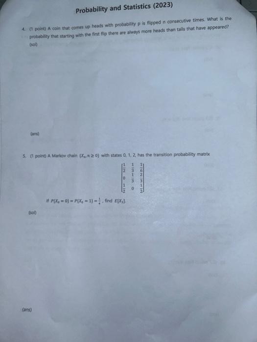 Solved Probability and Statistics (2023) 3. (1 point) Dato | Chegg.com