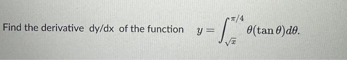 Solved Find the derivative dy/dx of the function | Chegg.com