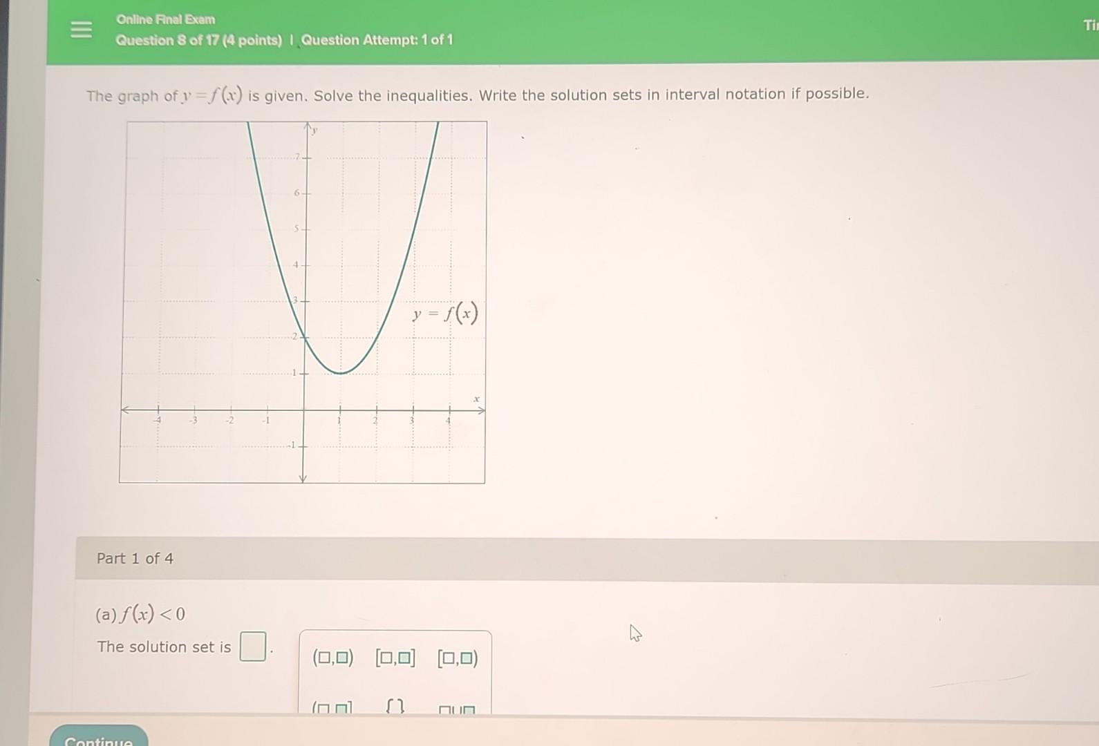Solved The graph of y=f(x) is given. Solve the inequalities. | Chegg.com
