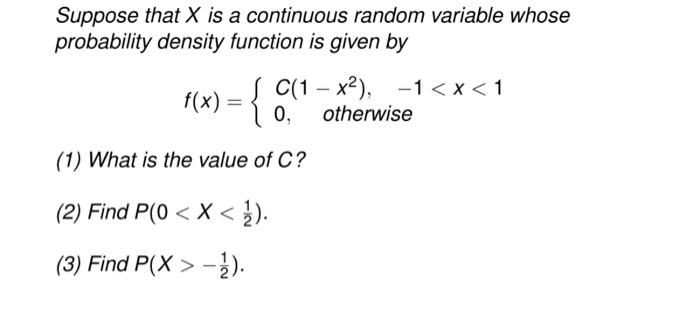 Solved Suppose that X is a continuous random variable whose | Chegg.com