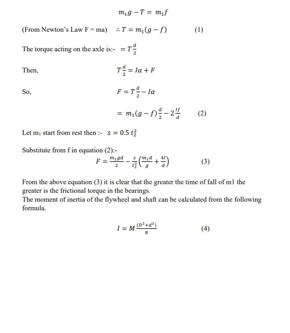 Solved OBJECTIVE: Determine the frictional torque of plain | Chegg.com
