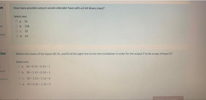 Solved on How many possible outputs would a decoder have | Chegg.com