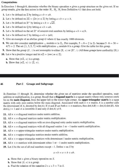 Solved Computations In Exercises I through 6, determine | Chegg.com