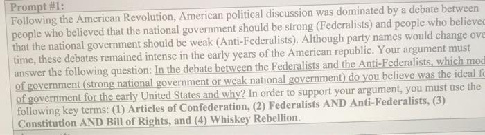 Following the American Revolution, American political | Chegg.com