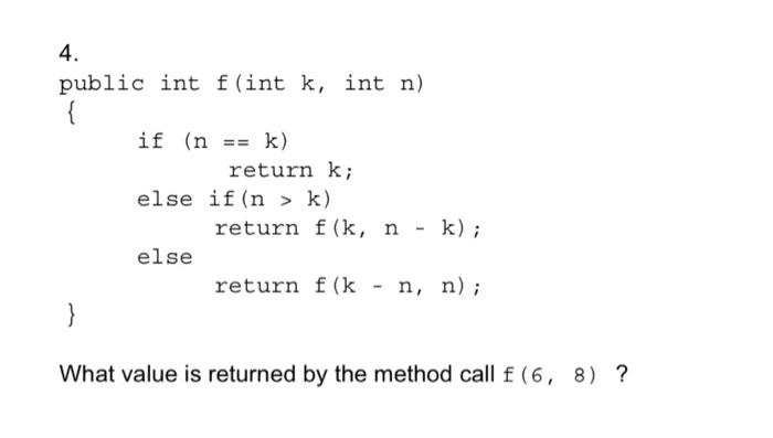 Solved 1. public int sum(int n) { if (n == 1) return 1; else | Chegg.com