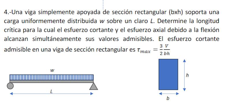 Solved 4.-Una viga simplemente apoyada de sección | Chegg.com