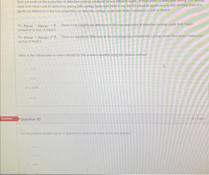 Solved Tests are made on the proportion of defective | Chegg.com