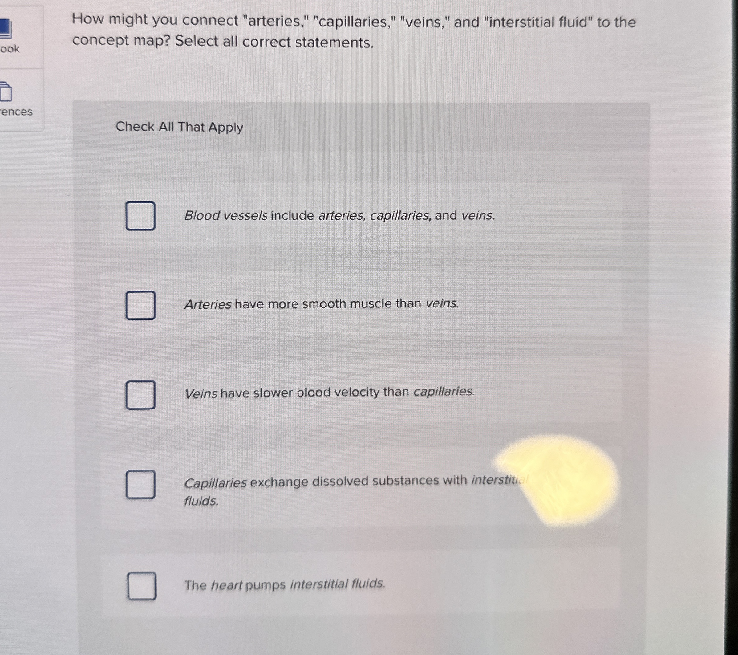 Solved How might you connect "arteries," "capillaries," | Chegg.com