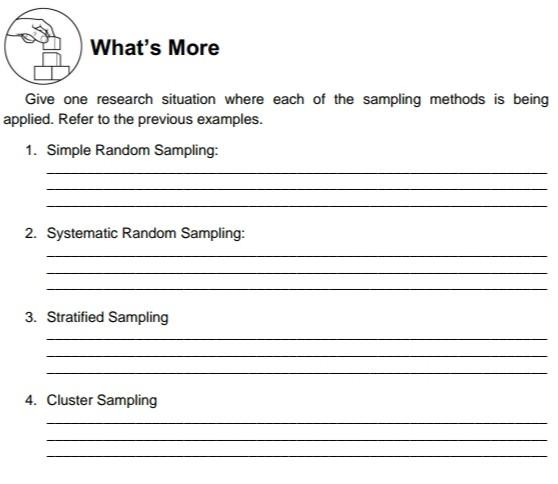 Solved Lesson Random Sampling 1 What I Know Let us see how | Chegg.com