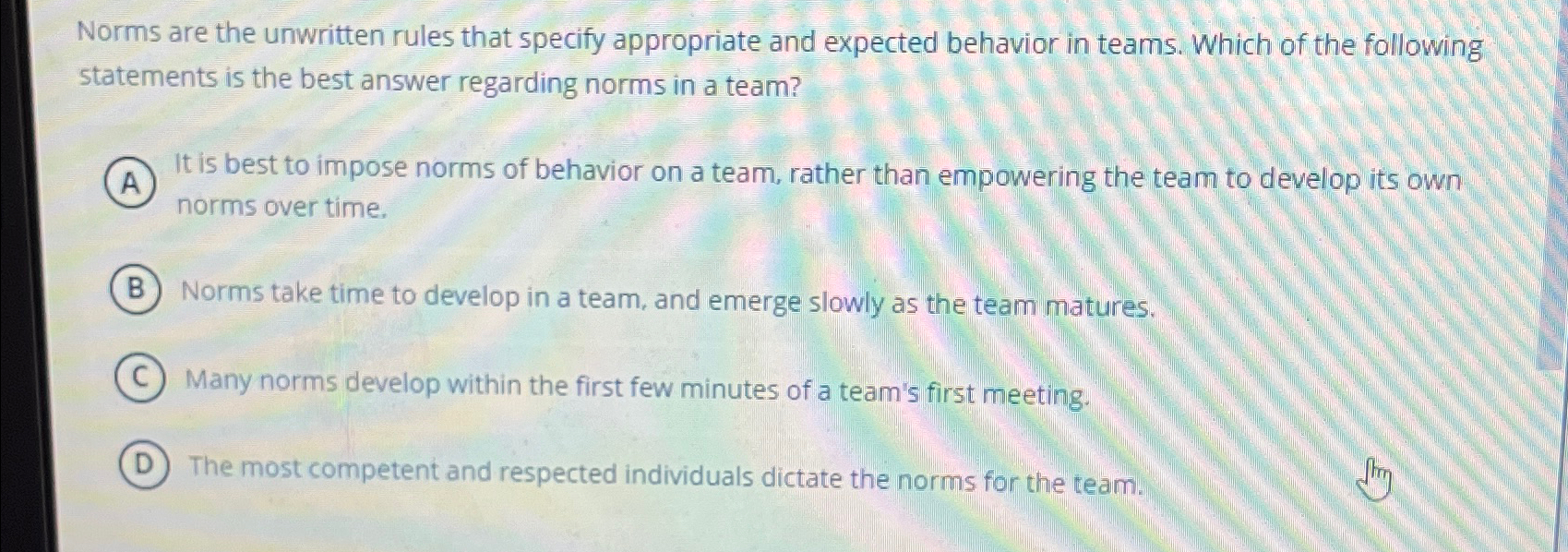 Solved Norms are the unwritten rules that specify | Chegg.com