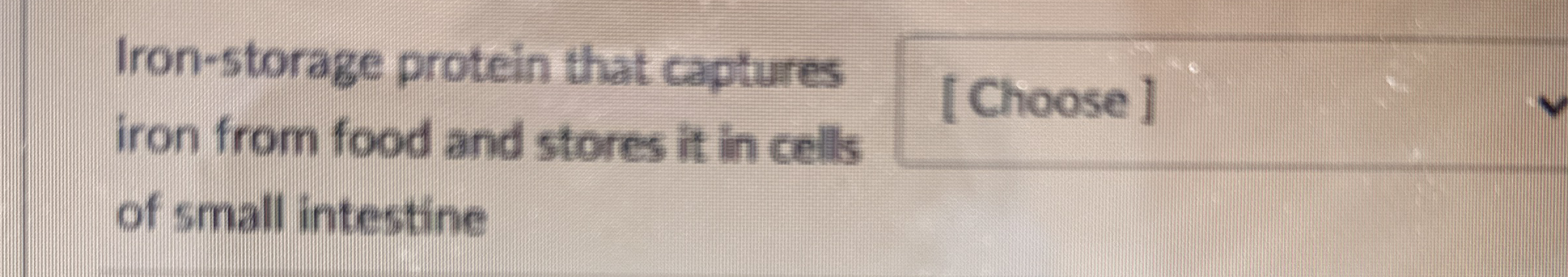 Solved Iron-storage protein that captures iron from food and | Chegg.com