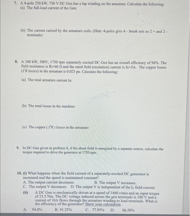 Solved Chapter 4 DC Generators 1. Sketch a DC Generator with | Chegg.com