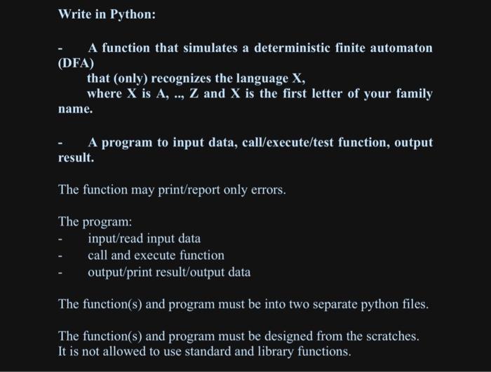Solved Write in Python: The function may print/report only | Chegg.com