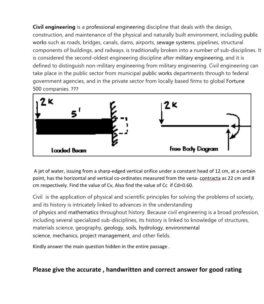 Solved Civil engineering is a professional engineering | Chegg.com