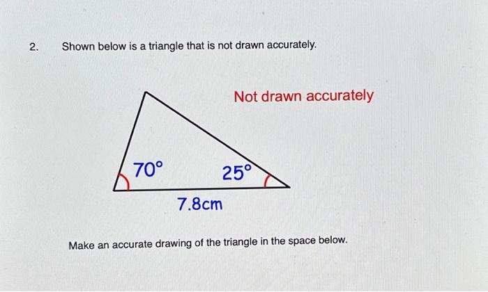 Solved 2. Shown below is a triangle that is not drawn | Chegg.com
