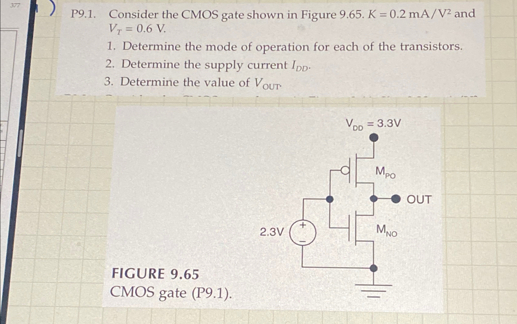 Solved P9.1. ﻿Consider the CMOS gate shown in Figure | Chegg.com