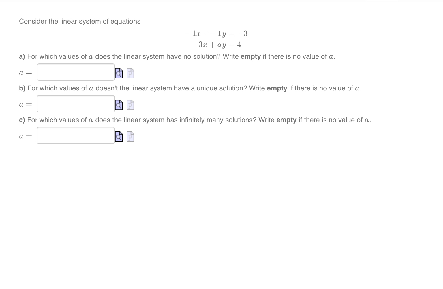 Solved Consider the linear system of | Chegg.com