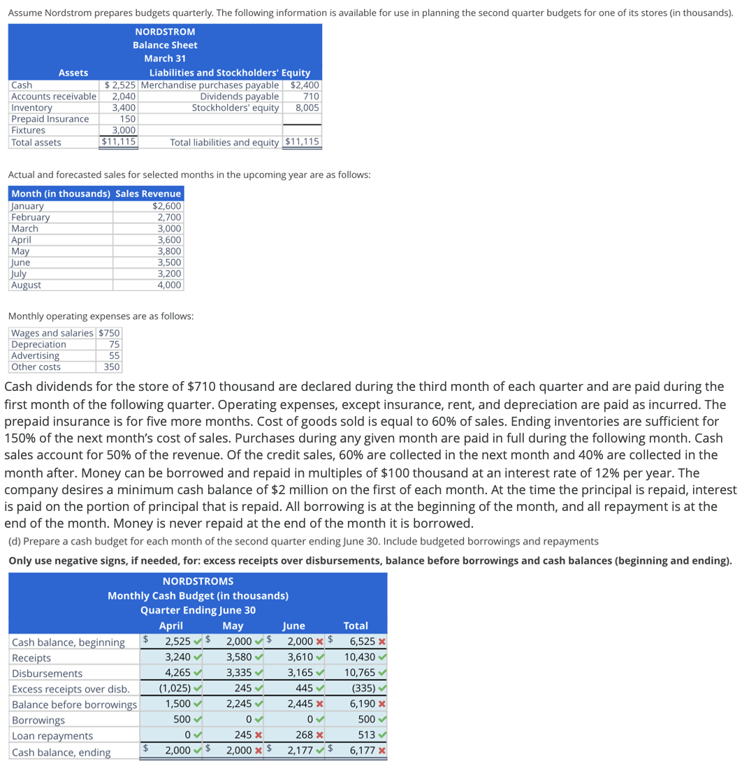 Solved Question: Please correct the numbers with a red "X" | Chegg.com