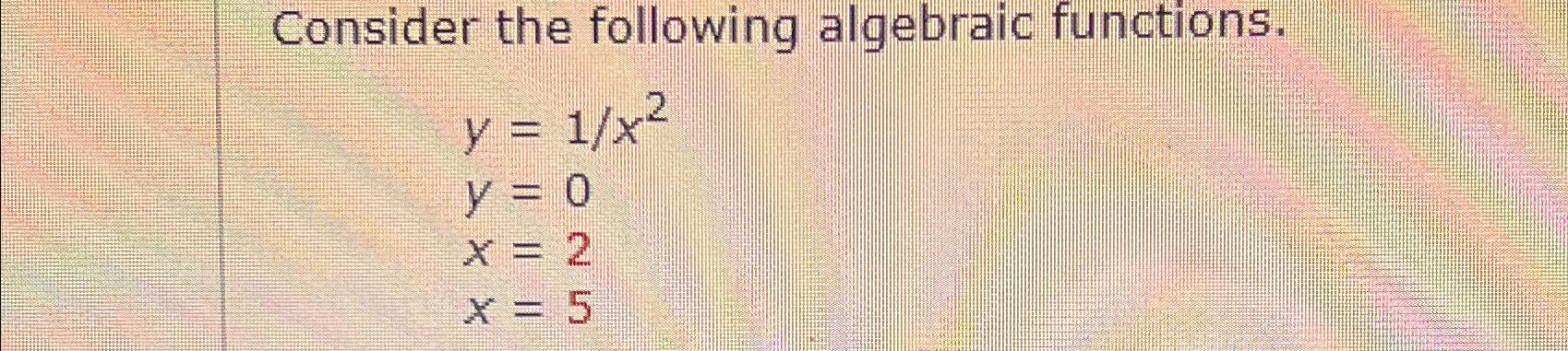 Solved Consider the following algebraic | Chegg.com