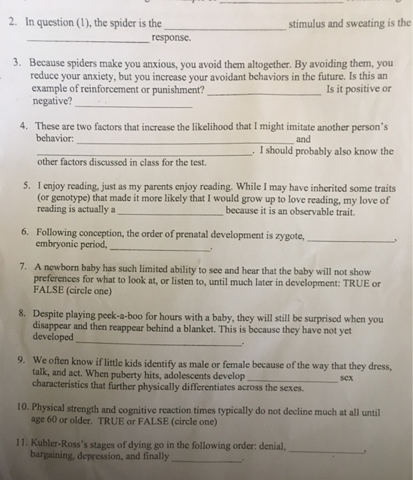 Solved stimulus and sweating is the 2. In question (1), the | Chegg.com