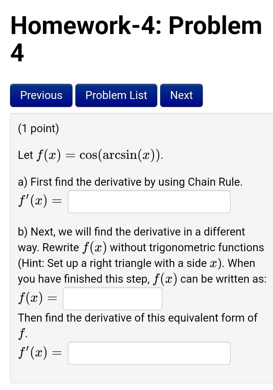 Homework-4: Problem 4 (1 point) Let | Chegg.com