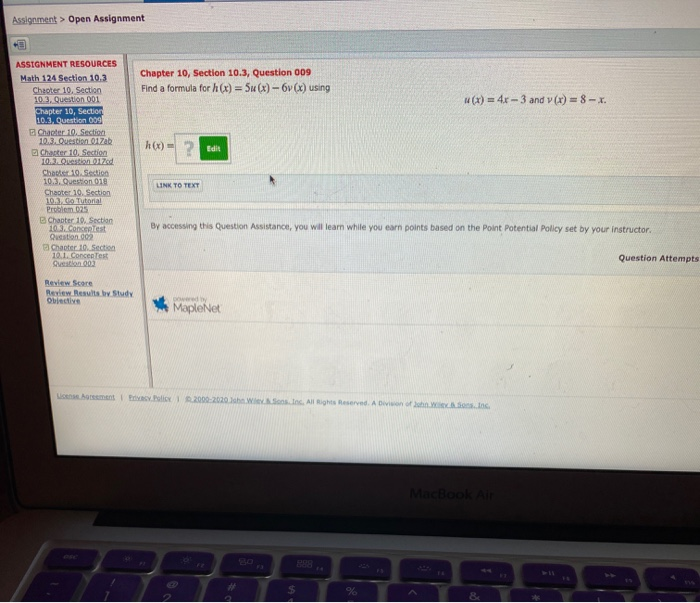 Solved Assignment > Open Assignment Chapter 10, Section | Chegg.com
