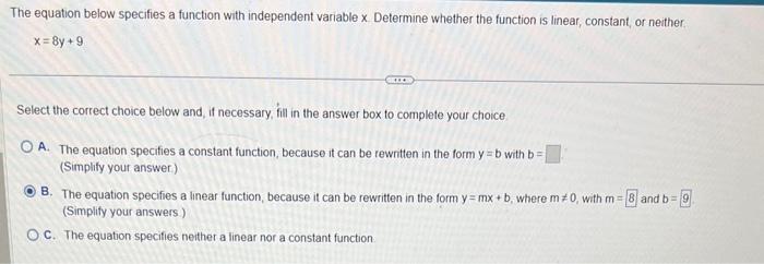 Solved The equation below specifies a function with | Chegg.com