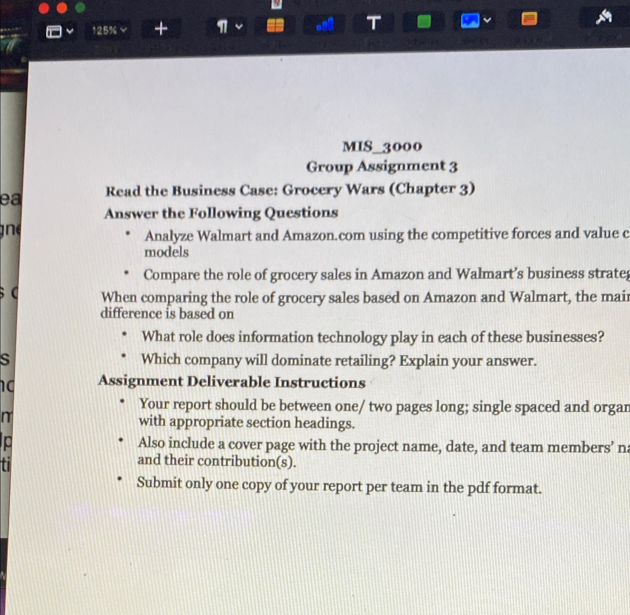 Solved MIS 3000Group Assignment 3Read the Business Case: | Chegg.com