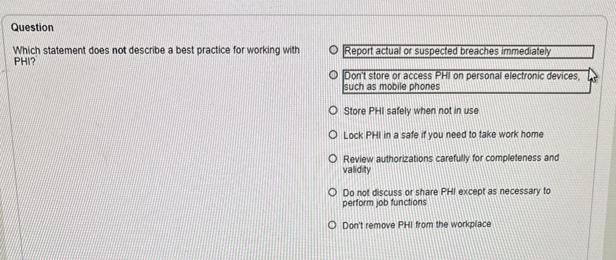 Solved QuestionWhich statement does not describe a best | Chegg.com