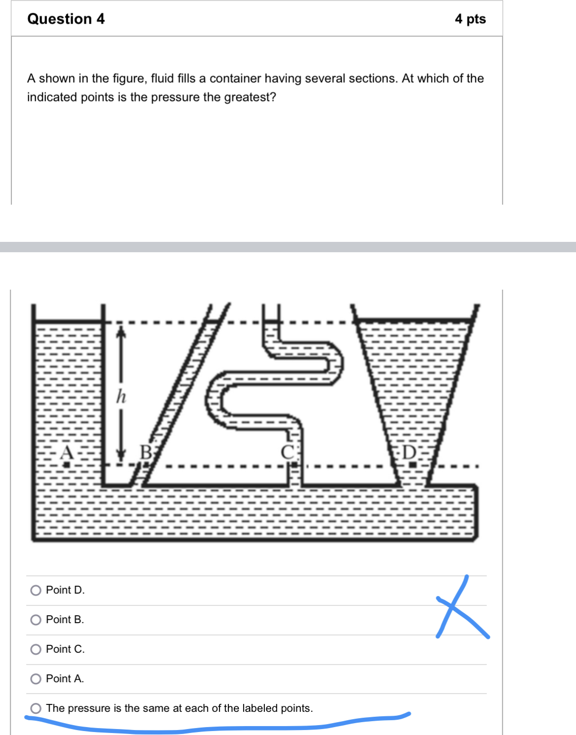 Solved Question 4A shown in the figure, fluid fills a | Chegg.com