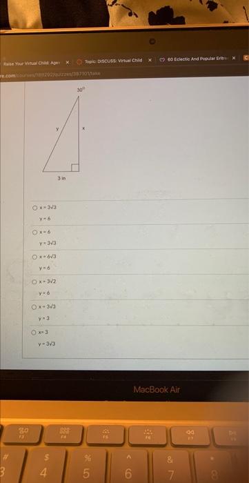 Solved find the missing length for the special right | Chegg.com