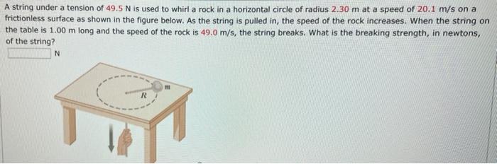 Solved A string under a tension of 49.5 N is used to whirl a | Chegg.com