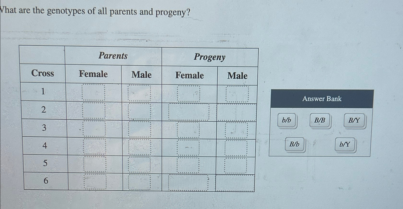 Solved What are the genotypes of all parents and | Chegg.com