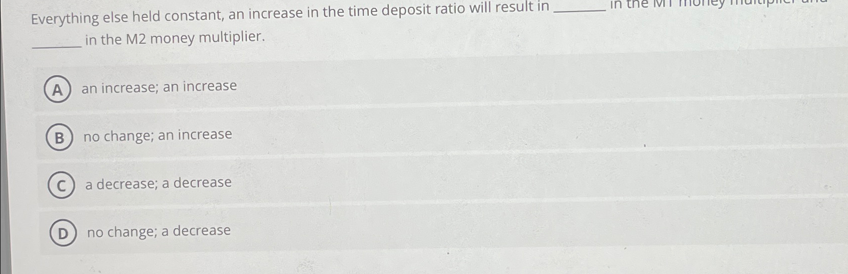 Solved Everything else held constant, an increase in the | Chegg.com