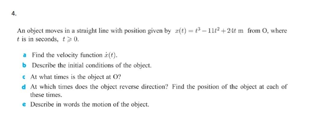 Solved An object moves in a straight line with position | Chegg.com