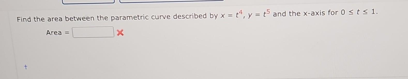 Solved Find the area between the parametric curve described | Chegg.com