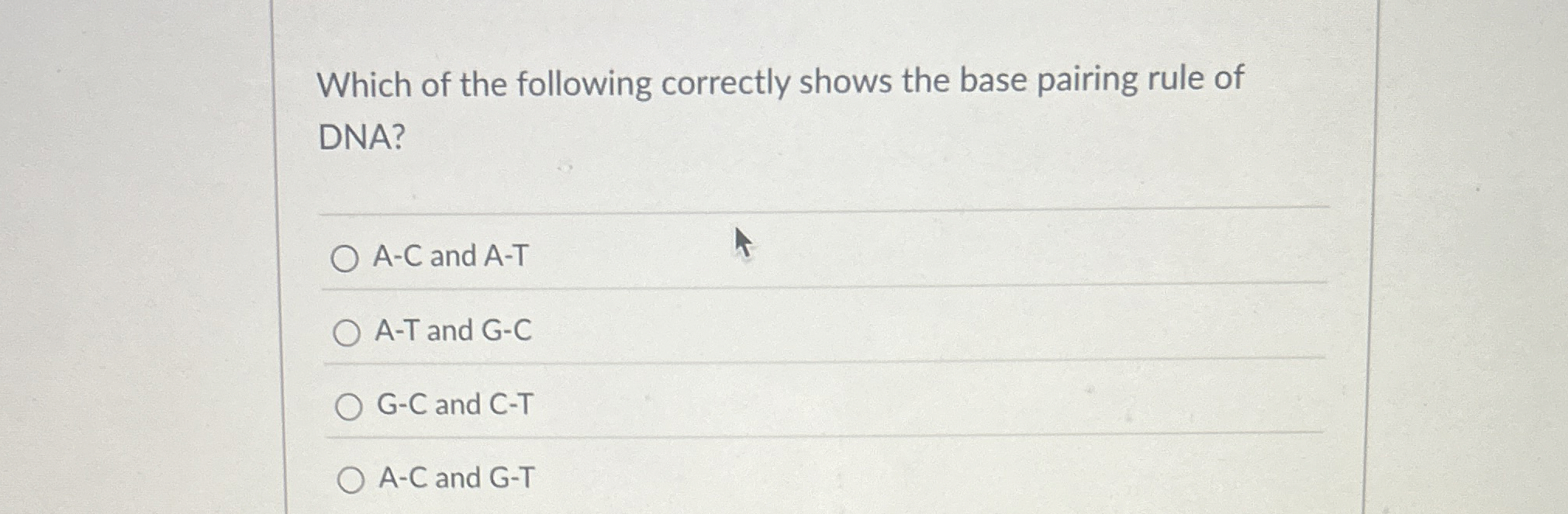 Solved Which of the following correctly shows the base | Chegg.com