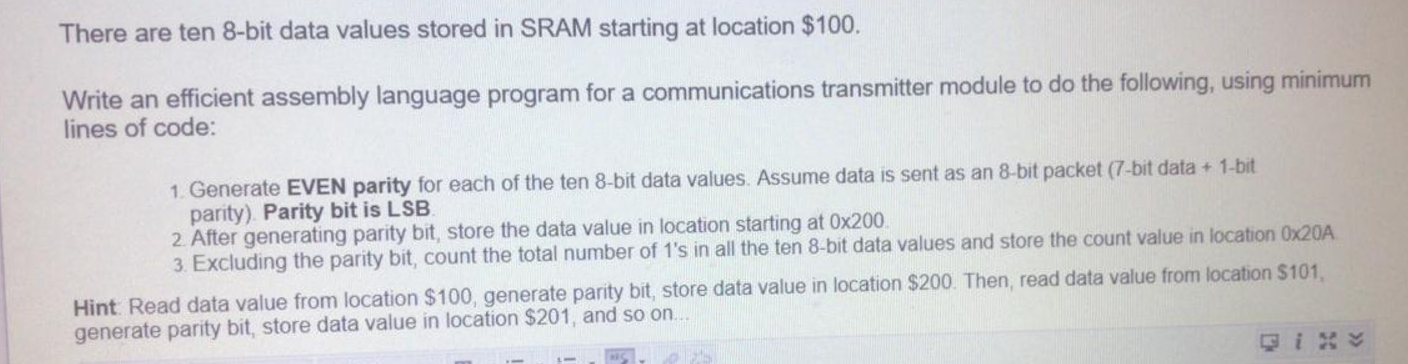 Solved There are ten 8-bit data values stored in SRAM | Chegg.com