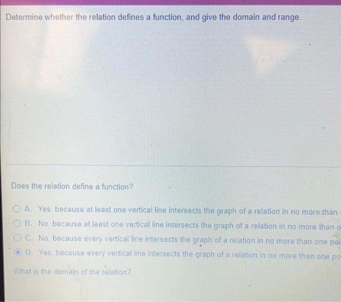 Solved Determine whether the relation defines a function, | Chegg.com