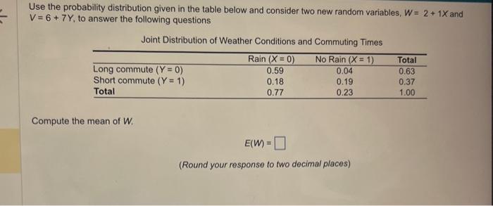 Solved Use the probability distribution given in the table | Chegg.com