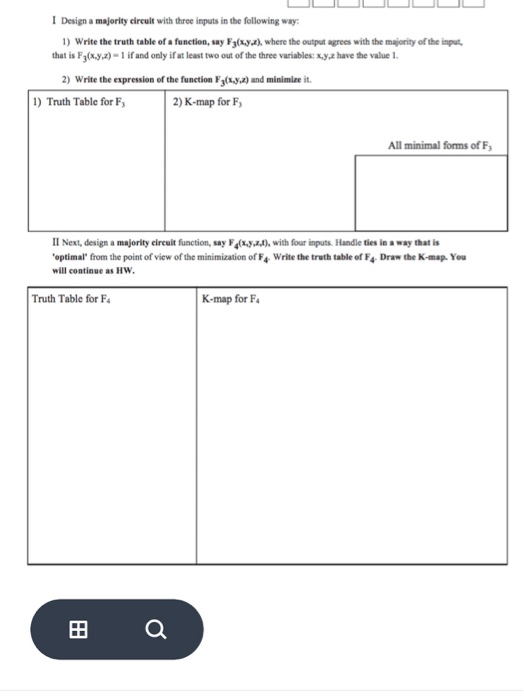 Solved I Design a majority circuit with three inputs in the | Chegg.com