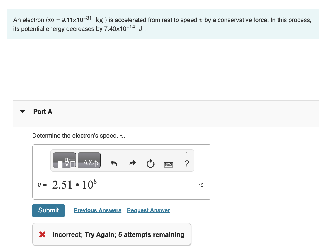 Solved An electron (m=9.11×10-31(kg)) ﻿is accelerated from | Chegg.com