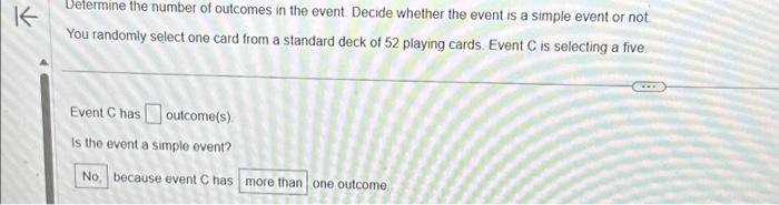 Solved K Determine the number of outcomes in the event. | Chegg.com