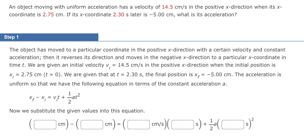 Solved An object moving with uniform acceleration has a | Chegg.com