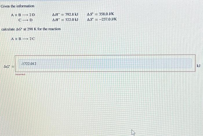 Solved Given the information A+B C AG 2D D calculate AG at | Chegg.com