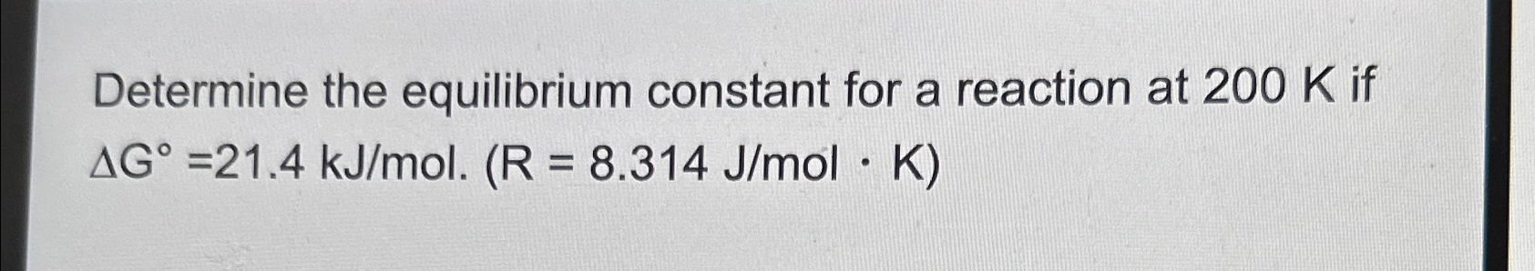 Solved Determine the equilibrium constant for a reaction at | Chegg.com