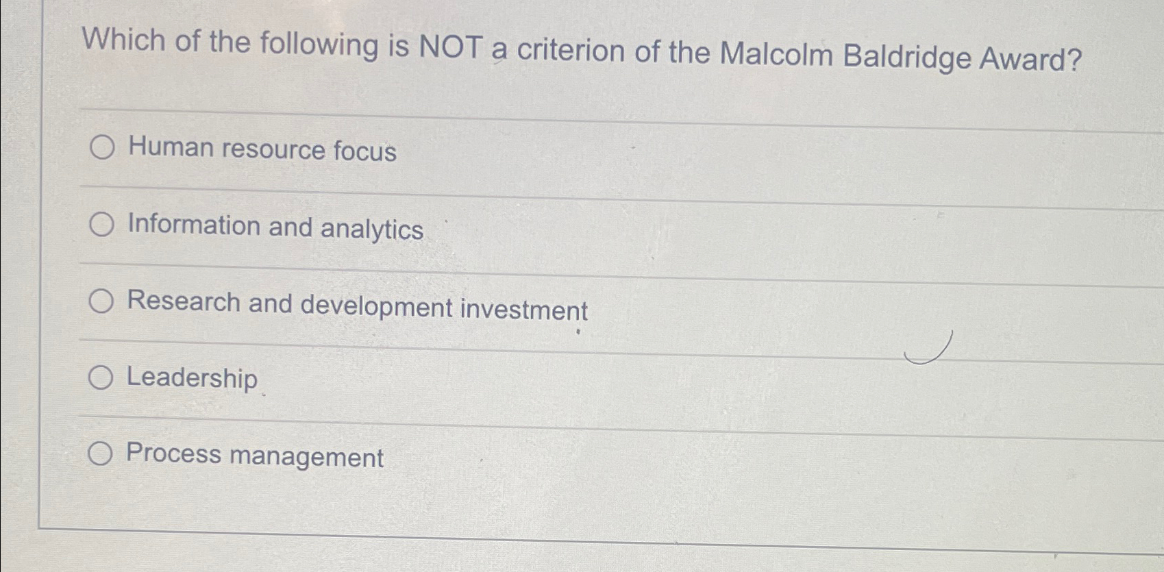 Solved Which of the following is NOT a criterion of the | Chegg.com
