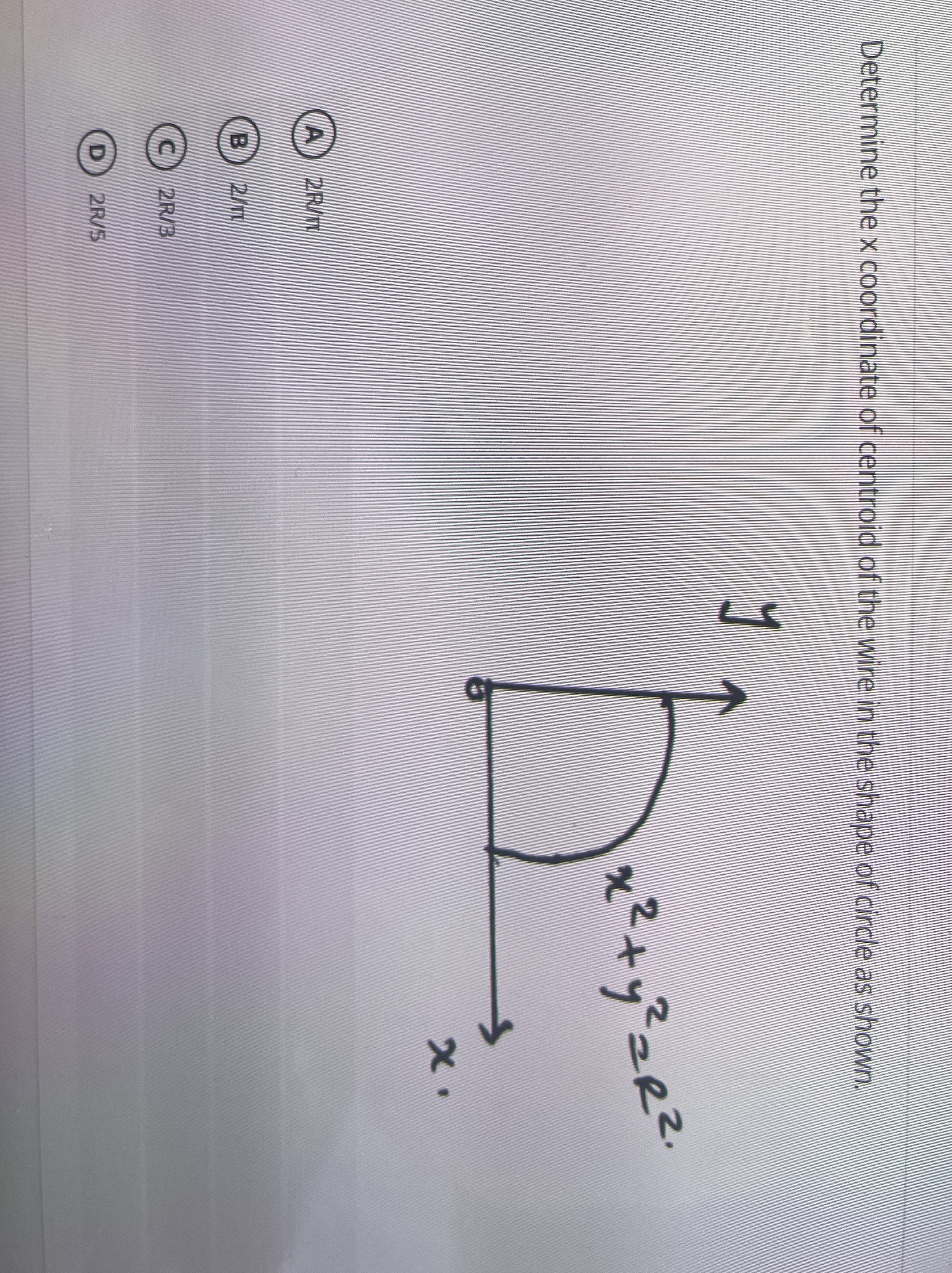 Determine the x ﻿coordinate of centroid of the wire | Chegg.com