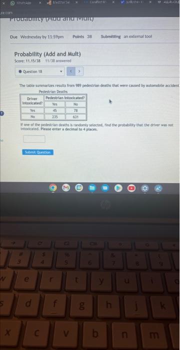 Solved Probability (Add and Mult) Score: 11,15/3s 11/h3 | Chegg.com