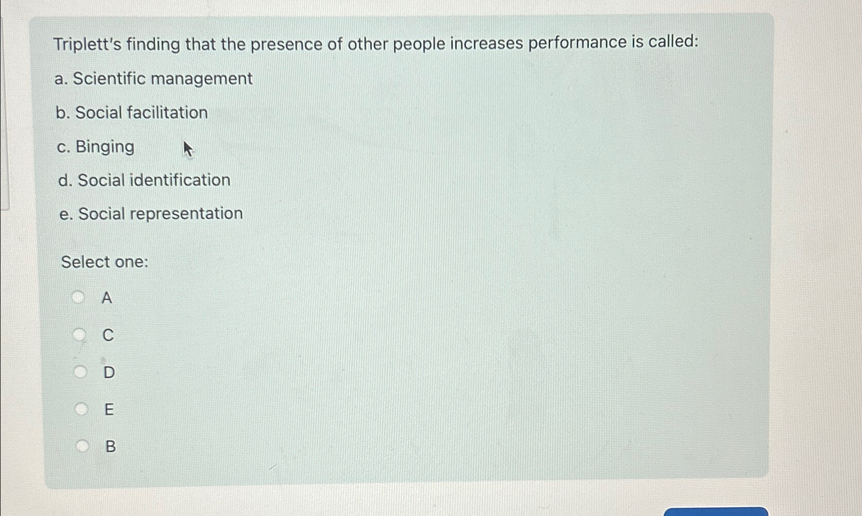 Solved Triplett's finding that the presence of other people | Chegg.com